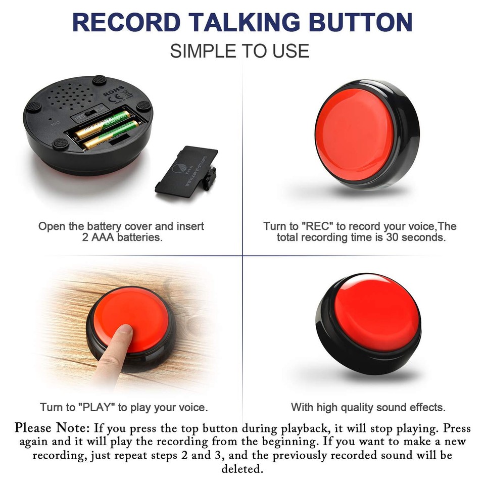 Record Talking Button Easy Button Recording Voice Button Funny ...
