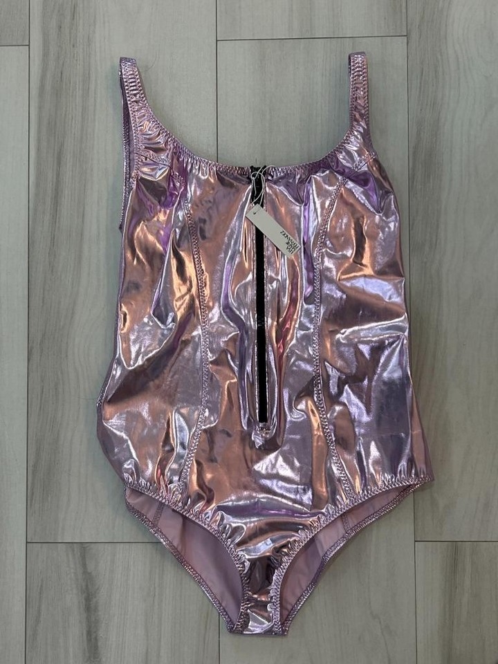 Lisa Marie Feernandez One Piece Metallic PVC Swimsuit Size 1 US 2-4 NWT ...