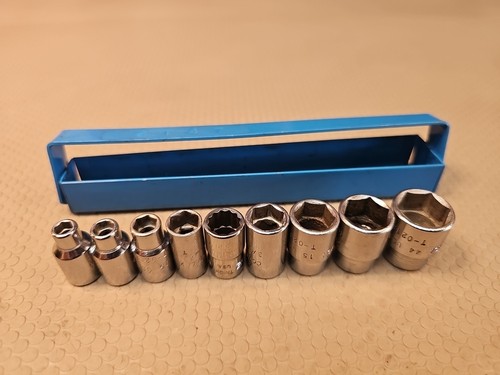 Cornwell Tools USA Vintage 1/4 SAE Socket Set 9/16 to 3/16 METAL TRAY ...