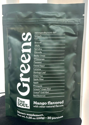 Daily Super Greens Powder in Mango Flavor Free Soul 30 portion 5.29oz ...