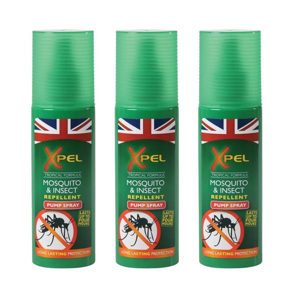 x3 Mosquito Insect Repellent Pump Spray Long Lasting Xpel Tropical ...