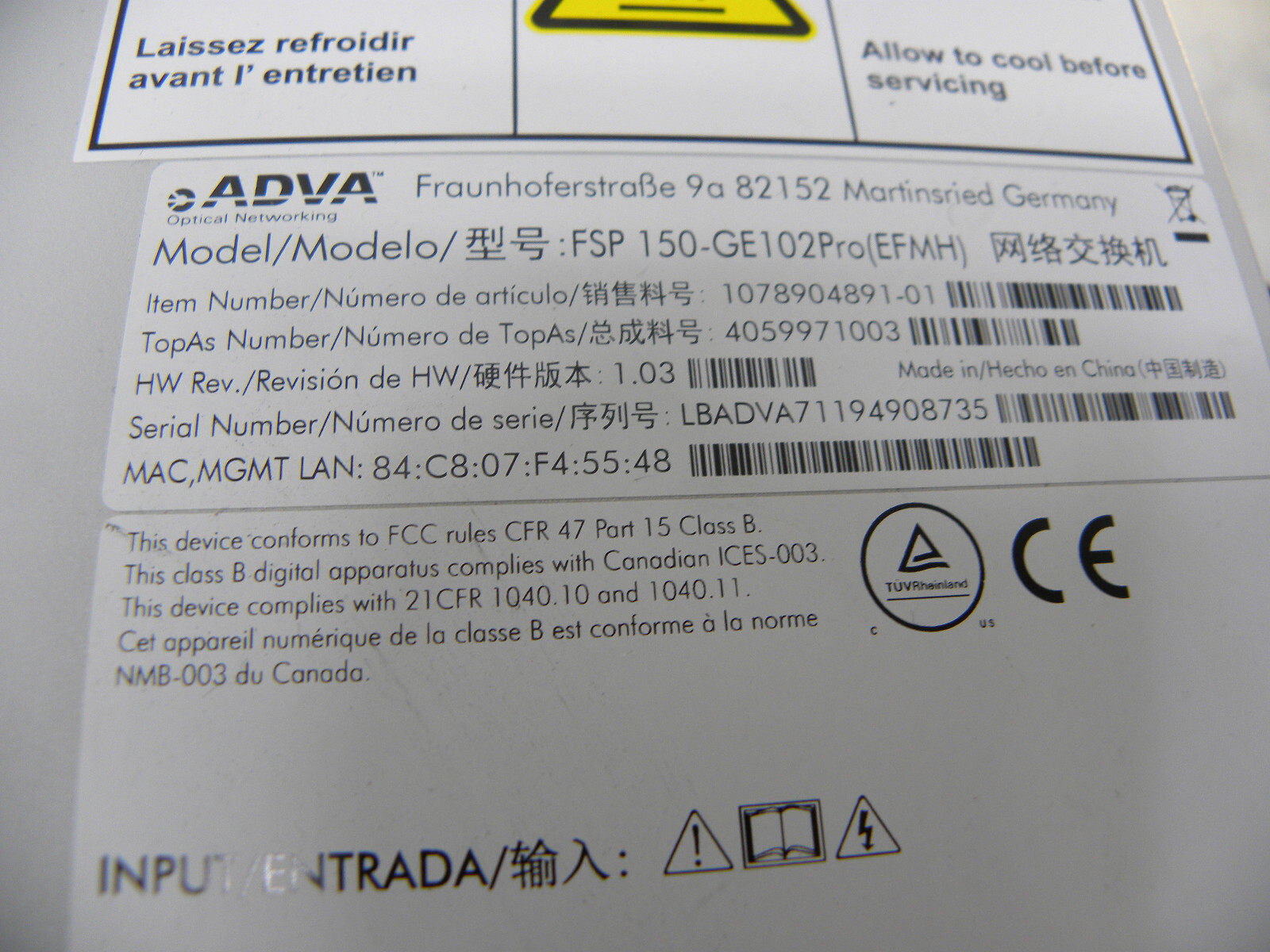 Avda Openreach FSP 150-GE102Pro Fibre Channel Hub Switch uk seller #g6 ...