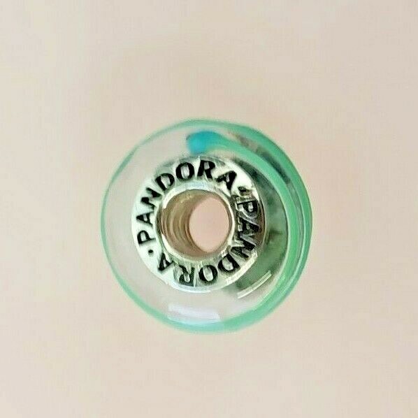PANDORA | CLEAR TEAL RIBBON MURANO CHARM NEW 790606 RARE RETIRED 925 ...