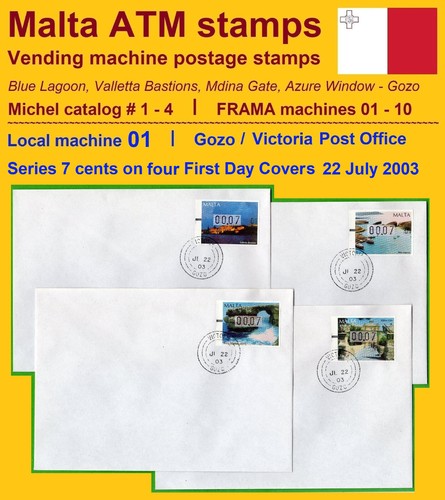 MALTA 2002 FRAMA ATM 1-4 / machine 01 / Gozo Victoria / Series 7c on ...