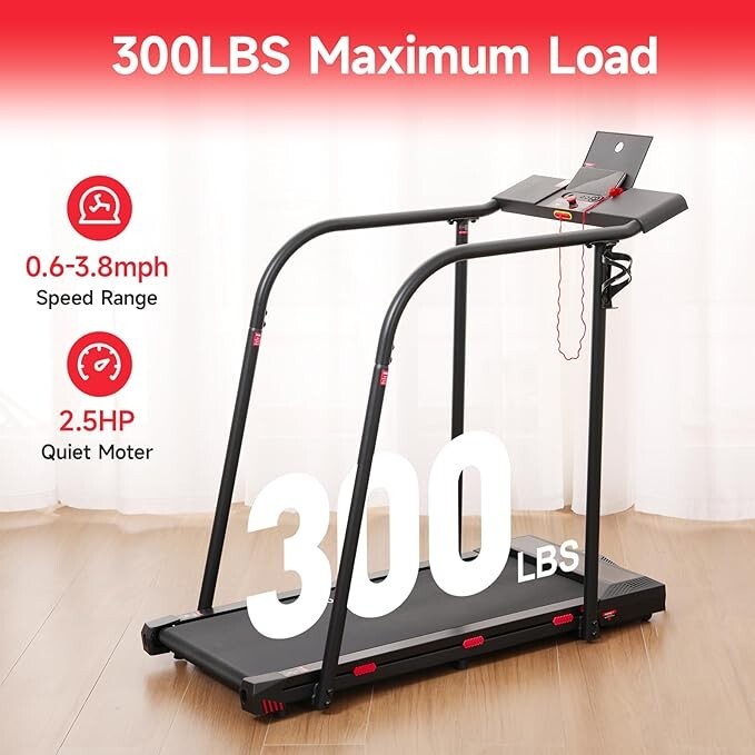 Walking Pad Treadmill Handles Under Desk Home Recovery Fitness Exercise ...