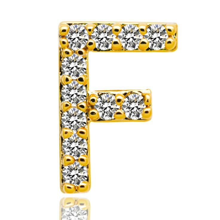 26 Alphabet Initial Letters 14 Gold plated CZ Iced Teeth Grillz Grills ...