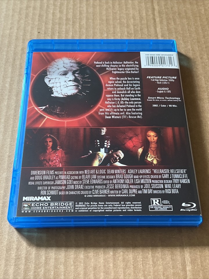 Hellraiser: Hellseeker (Blu-ray Disc, 2012) Miramax Horor Doug Bradley ...
