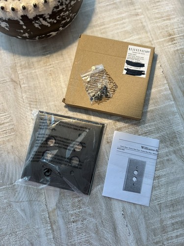 Rejuvenation Lewis Double Push Button Switch Plate Burnished Antique ...