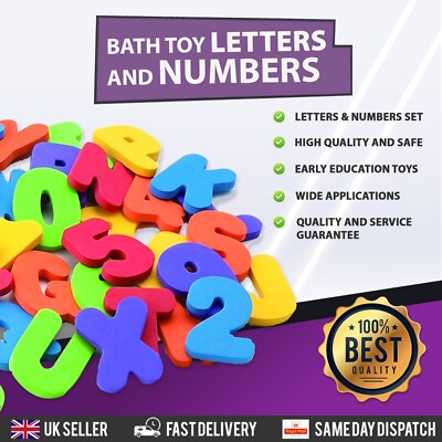 36 PCS FOAM BATH LETTERS AND NUMBERS CHILD 123 ABC KIDS TOY TODDLER ...