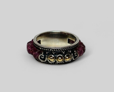 BA Suarti Sterling 925 Silver 18k Bead Scroll Ring Sz 5.75 | eBay