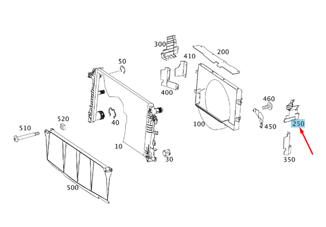 MERCEDES SPRINTER W906 Radiator Trim Mounting Bracket Holder ...