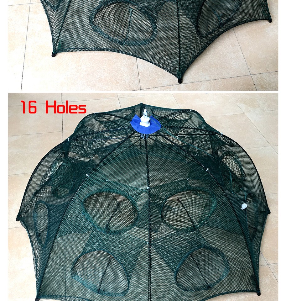 Folded Portable 4/6/8/10/12/16/20 Holes Automatic Fishing Shrimp Trap ...