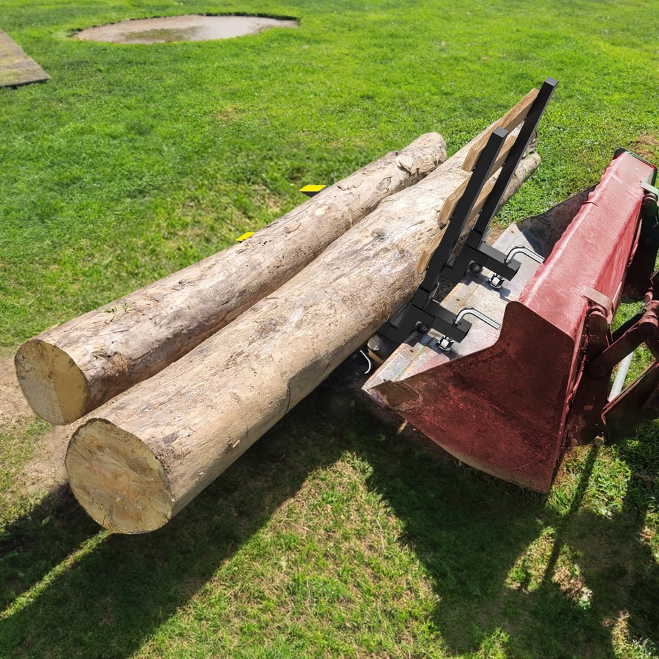 60" 4000lb Clamp-on Pallet Fork W/ Adjustable Stabilizer Bar & Slot ...
