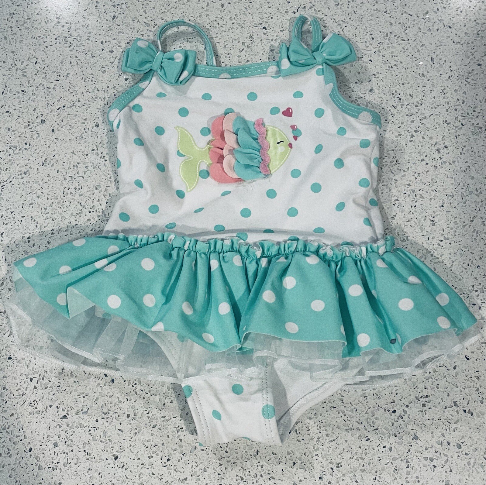 Little Me Baby Girl Tutu Fish Print Swimsuit Bathing Suit Size 6-9M | eBay
