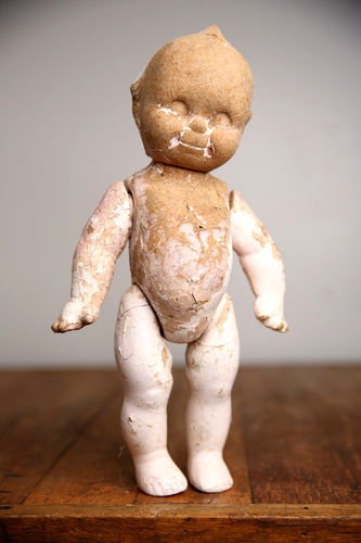 Antique Kewpie Doll Composition Jointed arms legs vintage creepy scary ...