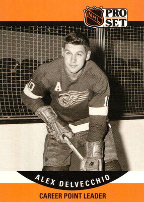 1990-91 Pro Set #652 Alex Delvecchio Detroit Red Wings HOF | eBay