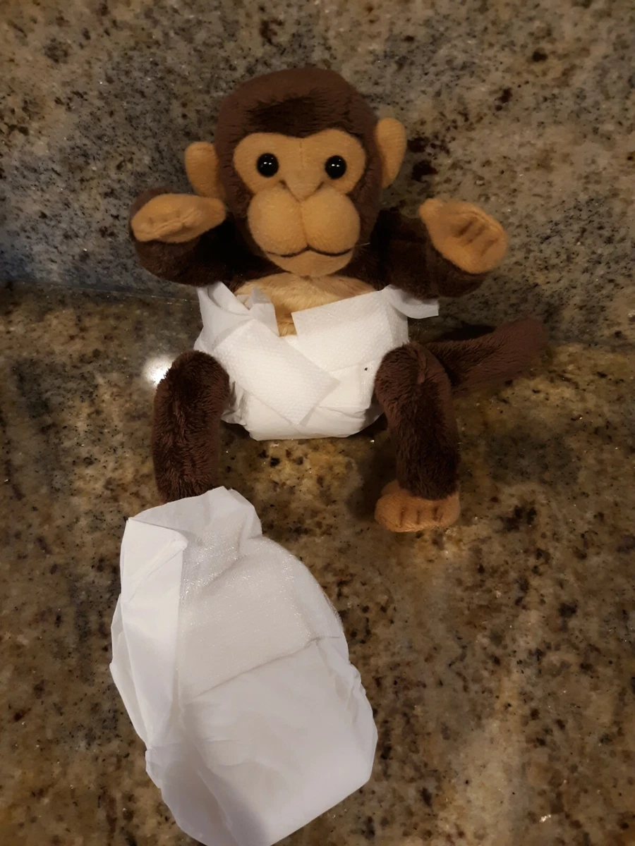 Baby Girl Monkey In Diaper Cartoon