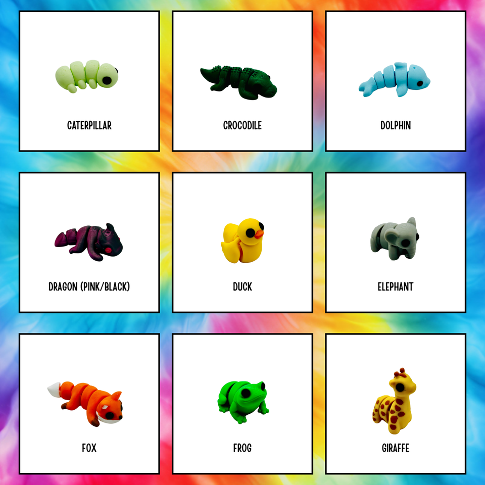 Wiggle Pets – 3D Printed Fidget Animals, Mini Articulated Animal Toys ...