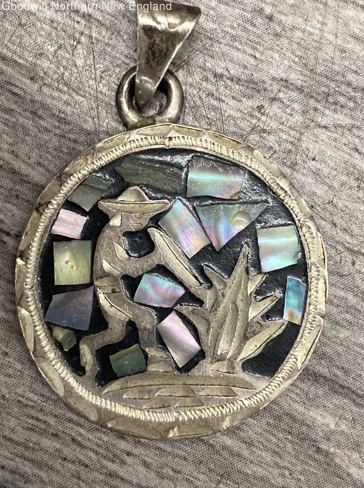 Unmarked Tests Sterling Silver Jewelry Lot w. Pendant Earrings Abalone ...