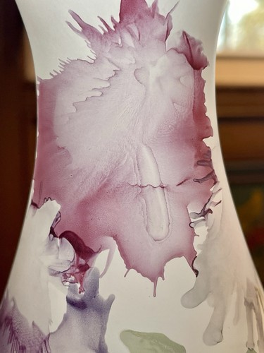 Hand Painted Abstract Blown Art Glass Bud Vase ILANIT OLAMTOV JERUSALEM ...