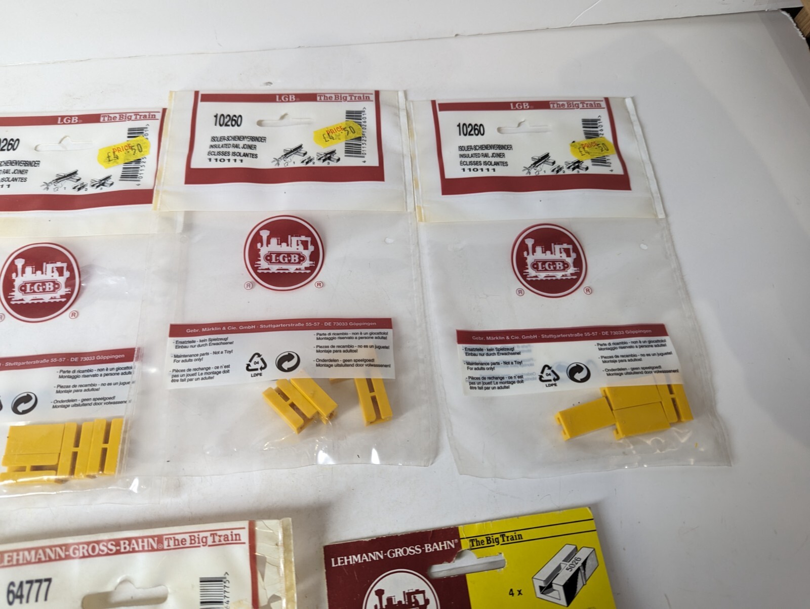 G scale LGB American link and pin couplers with rail joiners-64777 ...