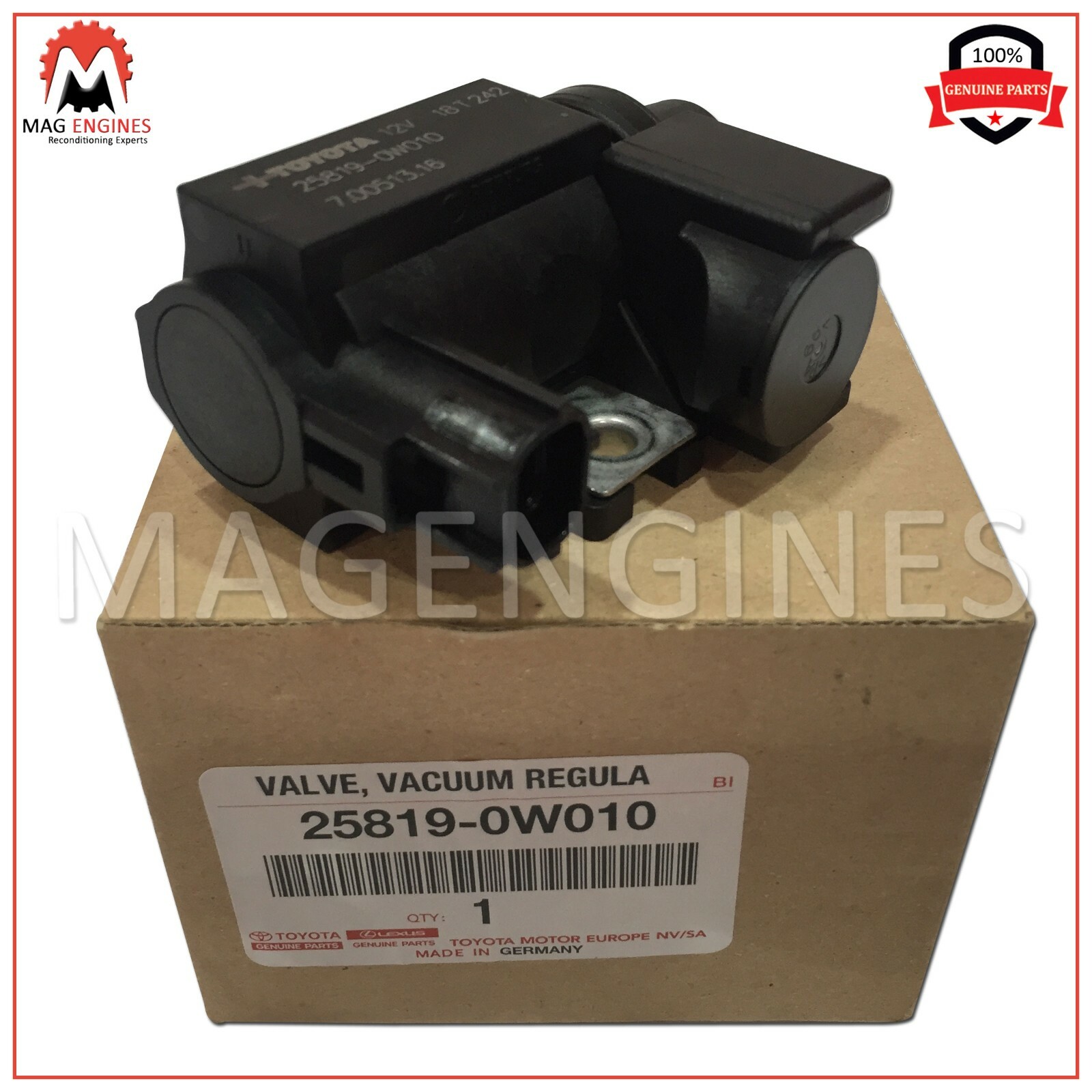 Genuine Toyota 25819-0w010 Valve ASSY Vacuum Regulating 258190W010 OEM ...