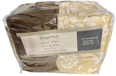 Regency Two Pack Sheet Set King Size Microfiber Chocolate | eBay
