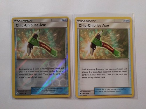 Pokémon Chip-Chip Ice Axe Reverse Holo Unbroken Bond Chip-Chip Axe 165/ ...