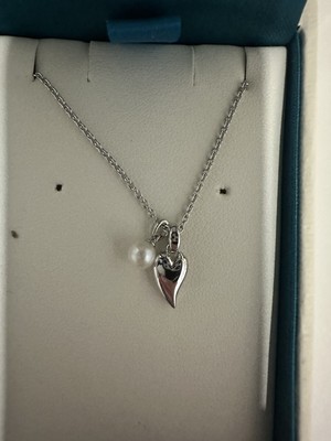 Kit Heath Sterling Silver Necklace In Box Heart and Pearl | eBay UK