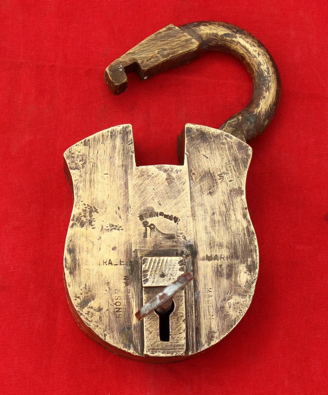 Vintage Old Bird Holding Key TM Handcrafted 4 Levers Solid Brass ...