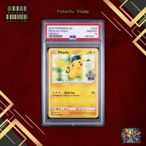 🇫🇷 PIKACHU STAMP HOLO PSA 10 - PROMO POKEMON GO 028/078 FR Carte ...