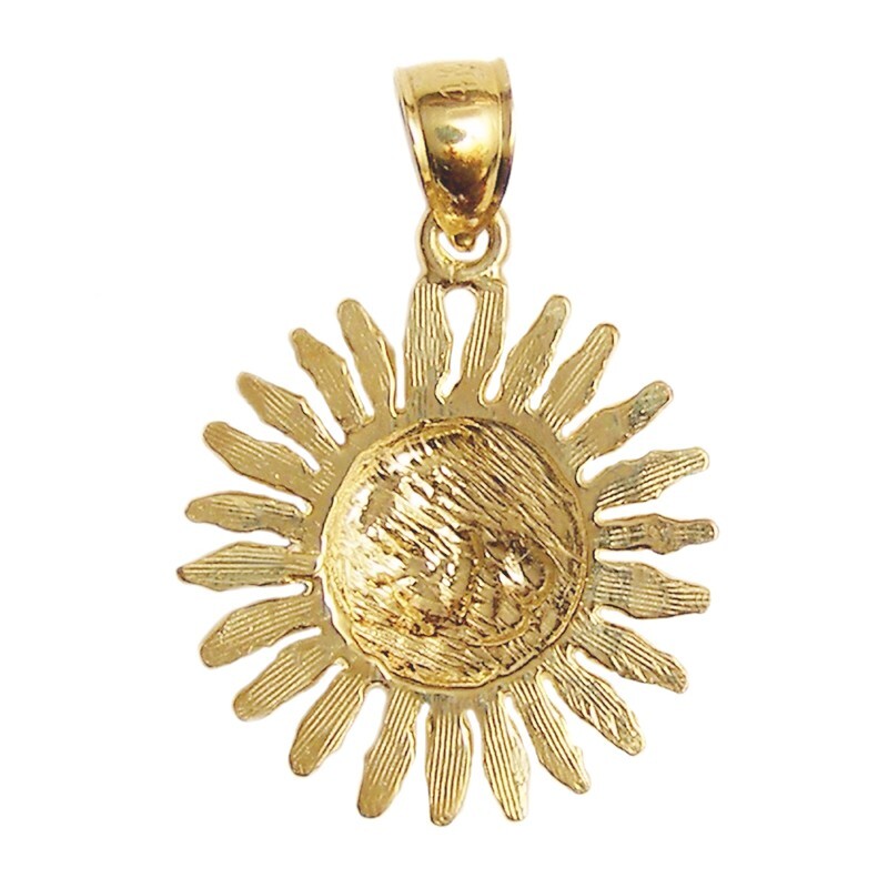 New 14k Yellow Gold Sun Pendant | eBay
