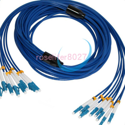 Indoor Armored Fiber Cable LC-LC 12 Strand SM 9/125 Fiber Optical Patch ...