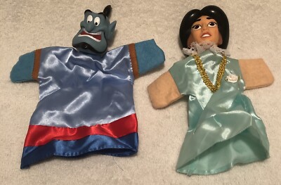 2 Used RARE Weken Disney’s Aladdin Jasmine & Genie Puppets Lot #2 | eBay