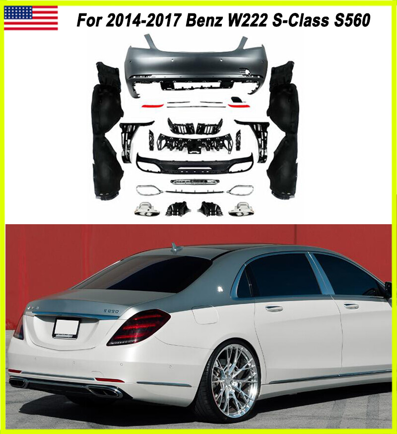 For Benz W222 S-Class 2014-17 Upgrade Maybach FACELIFT 2018-2023 Bumper ...
