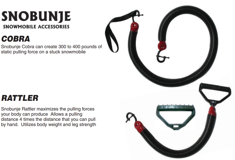 Snowmobile Rescue Kit, Snobunje Escape Kit w Rattler, Cobra, Tow Strap ...