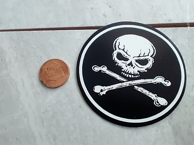 Small Hand made Decal Sticker Black SKULL AND CROSS BONES STYLE 1 | eBay