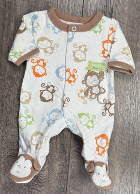 Baby Boy Clothes Child Mine Carter's Preemie Monkey Footed Outfit | eBay