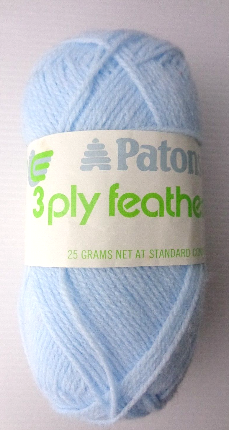 Vintage Patons 3ply Feathersoft Colour 429 Baby Blue 25g | eBay Australia