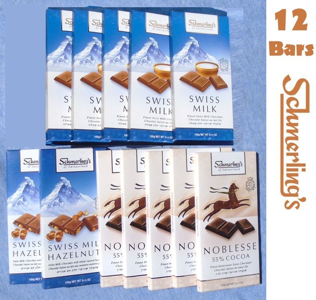 12 Schmerling's Swiss Miss Switzerland Chocolate Kosher Bars 3.5oz ...