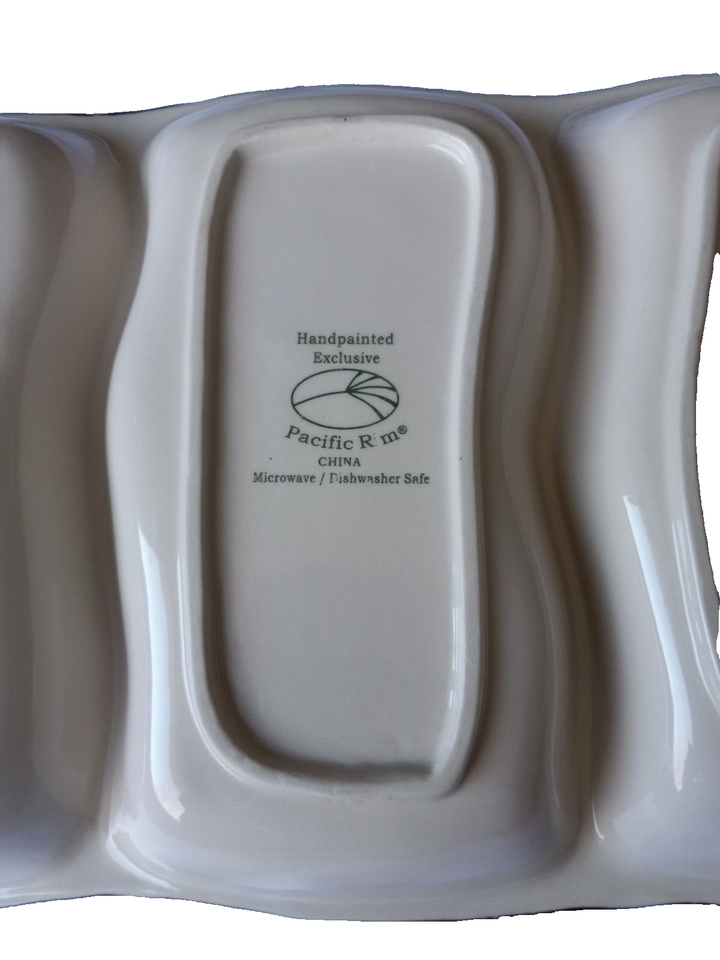 Pacific Rim China Hand Painted Exclusive 3 Section Divided Serving Dish ...