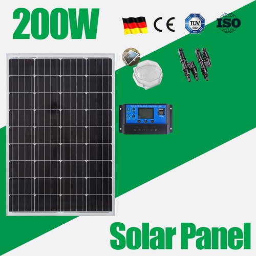 200W Solar Panel Kit 12V Mono Fixed Home Caravan Camping Charging ...
