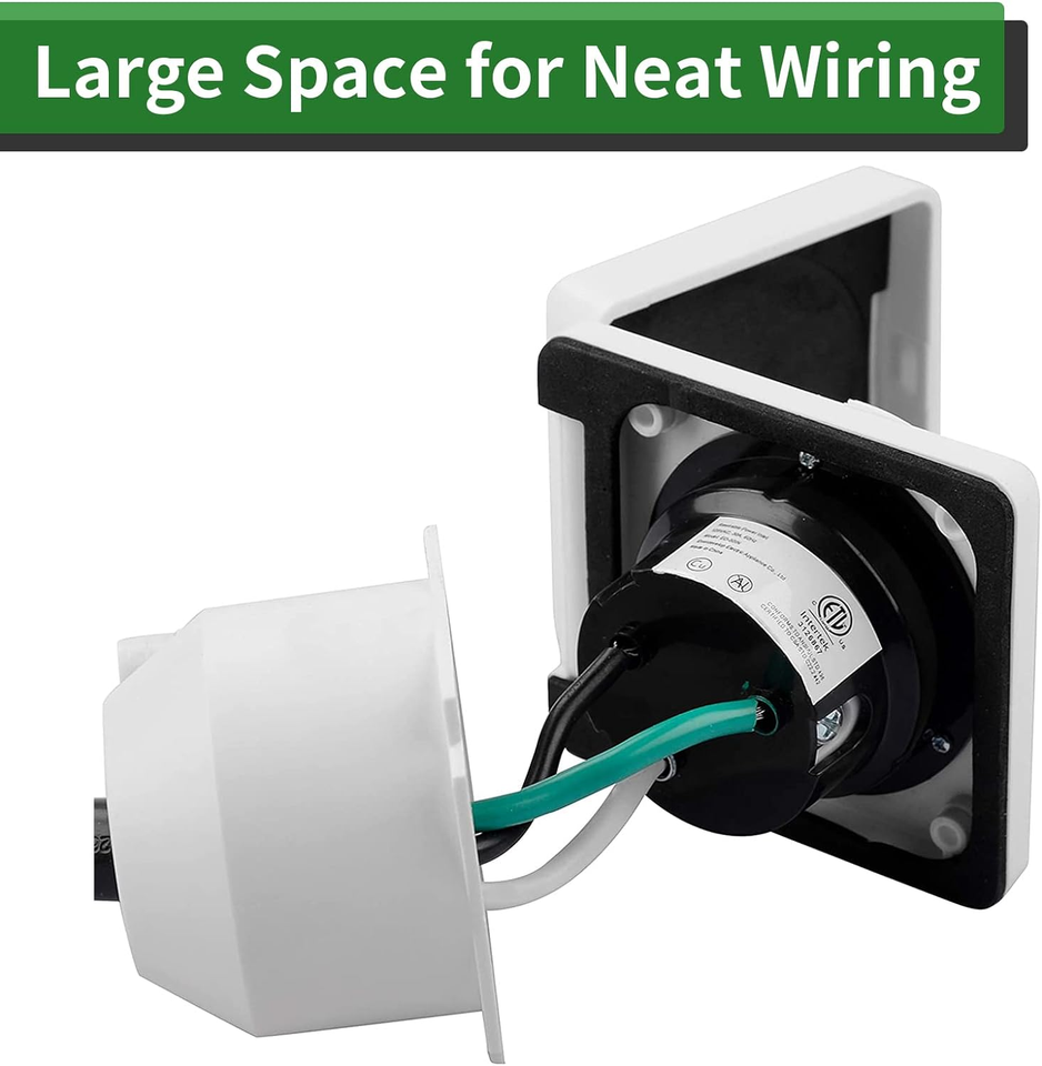 RVGUARD 125V 30 Amp RV Power Inlet, White, Twist Locking, Power Plug ...