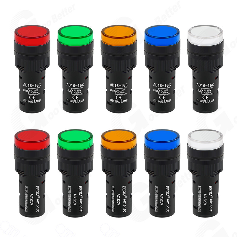 16/22mm Pilot Light LED Indicator Warning Lamp Panel Mounting 12V 24V ...