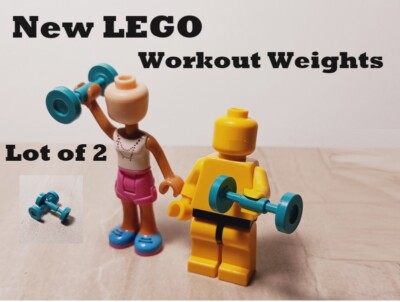 New LEGO Bar Bell Dumbbell Hand Weights Exercise Room Equipment Work ...