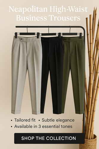 Old Money Neapolitan High-Waist Business Trousers Men Pleated Tailored ...