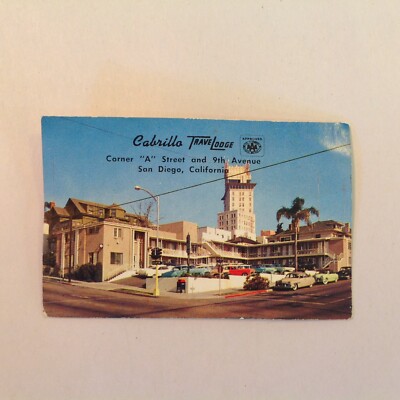 Vintage Color Business Card Cabrillo Travelodge San Diego California ...
