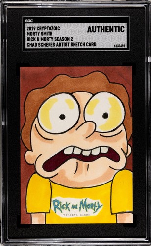 2019 CRYPTOZOIC MORTY SMITH RICK & MORTY SEASON #2 CHAD SCHERES SKETCH ...