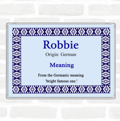 Robbie Name Meaning Jumbo Fridge Magnet Blue | eBay UK