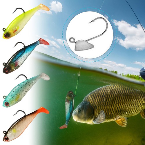 SwimBaits For Fishing Pre-Rigged Heads Soft Plastic Walleye Fishing ...